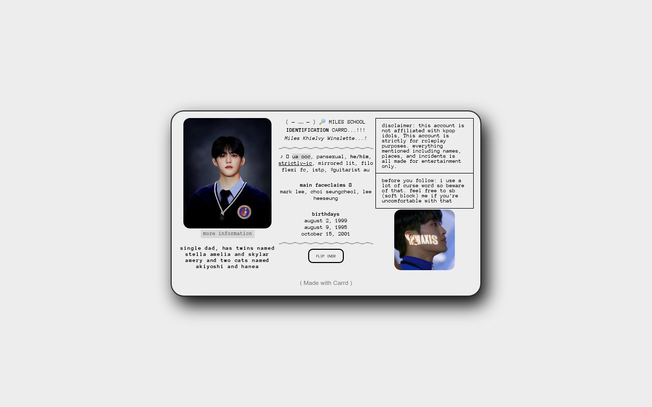 MILES IDENTIFICATION CARRD